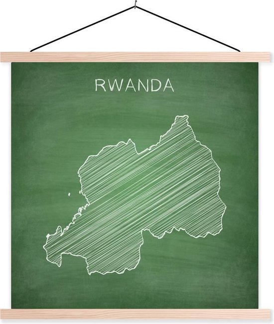 Illustration du Rwanda sur un tableau noir tableau vert lattes plates ...