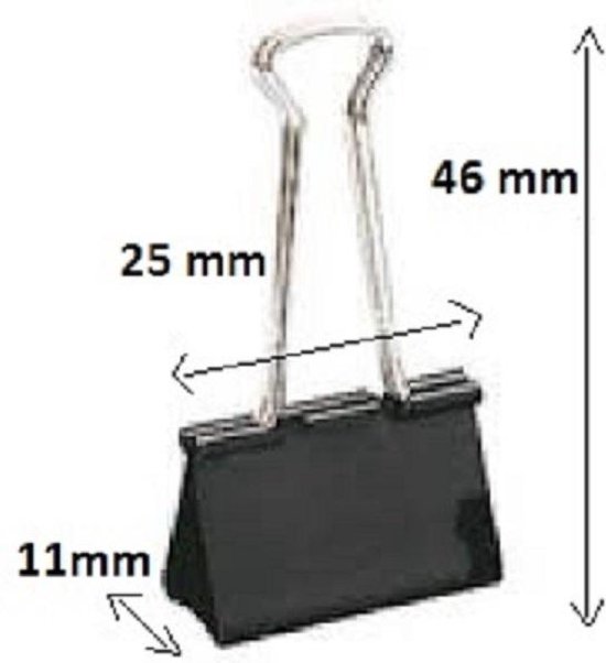 LPC Papierklem Fold back clips - zwart - 25 mm -48 stuks | bol.com