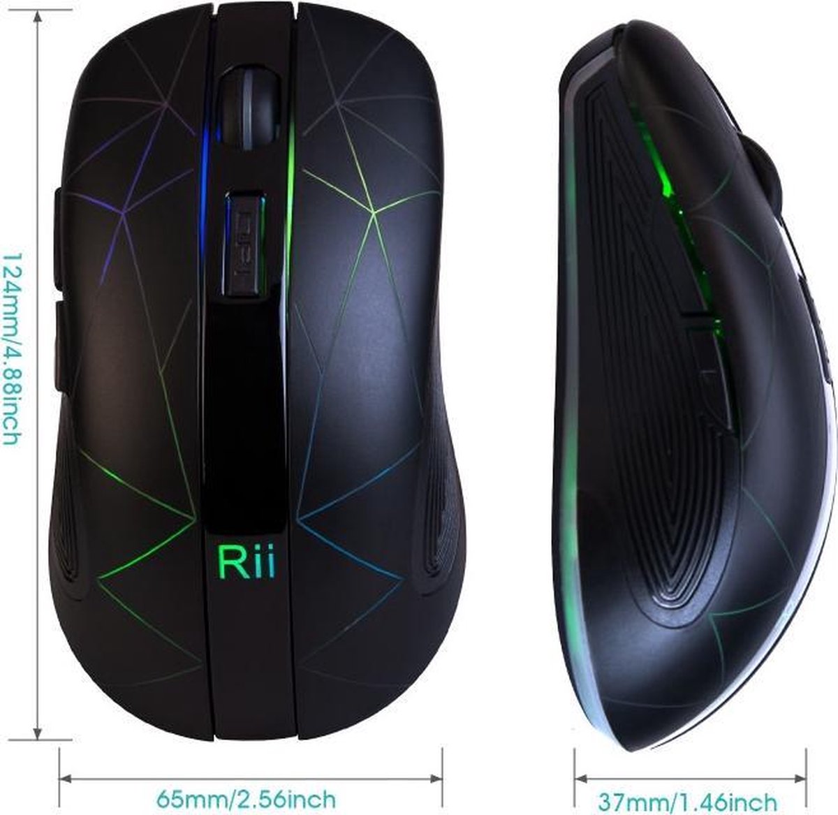 Rii RM200 Wireless Mouse Black, LED, nano receiver, 5 button ...