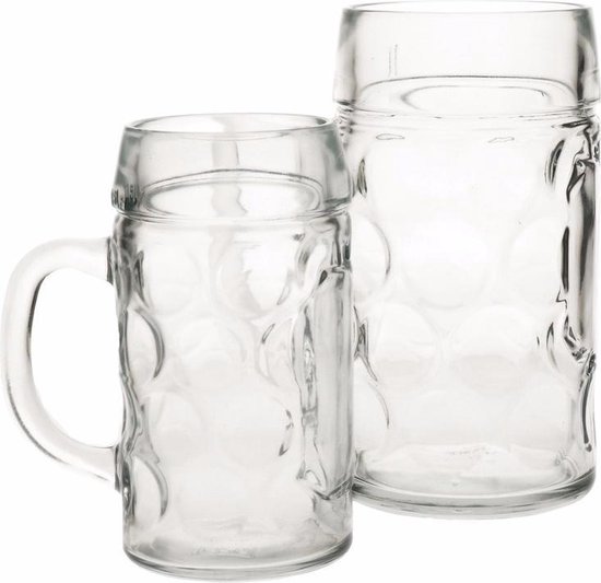 Set van 8x stuks bierpullen/Bierglazen van 1 liter Oktoberfest bierglazen | bol
