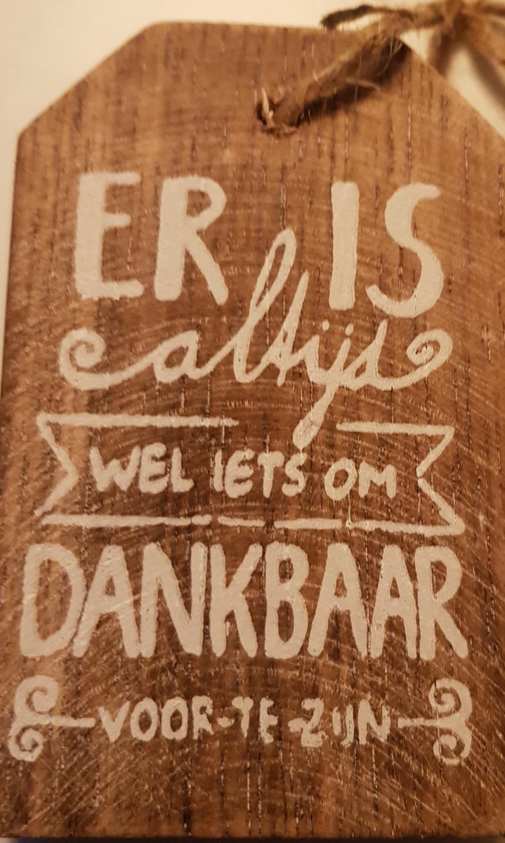 Hout - Blokje - Er is altijd wel iets om - dankbaar - voor te zijn. | bol