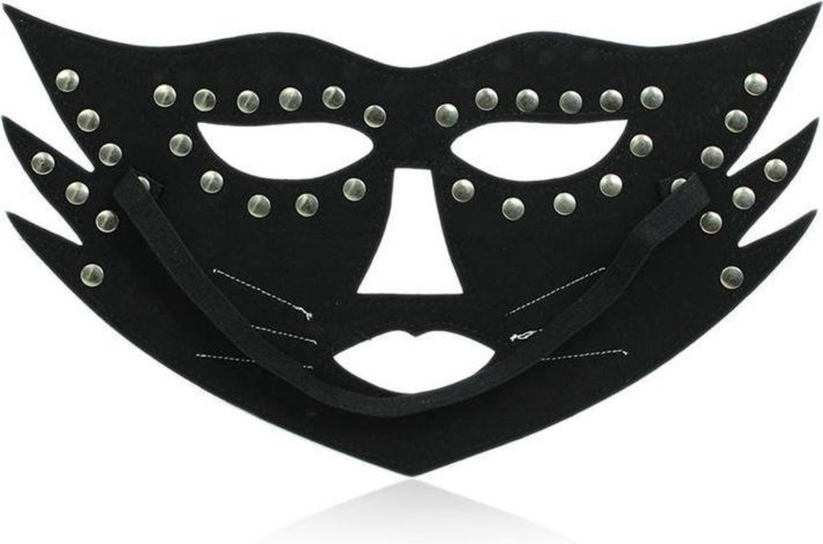 Kattenmasker versierd met siernieten - zwart | bol.com