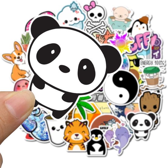Schattige cartoons - sticker set | vinyl stickers | 50 stuks | bol.com