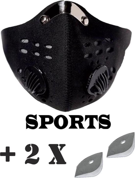 Uitwasbaar 3D sporting X-tra face mask sporters mondkapje met 2x ( L+R ...