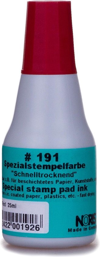 Sneldrogend Universeel Stempelinkt | Rood | Noris #191 | 50ml | bol