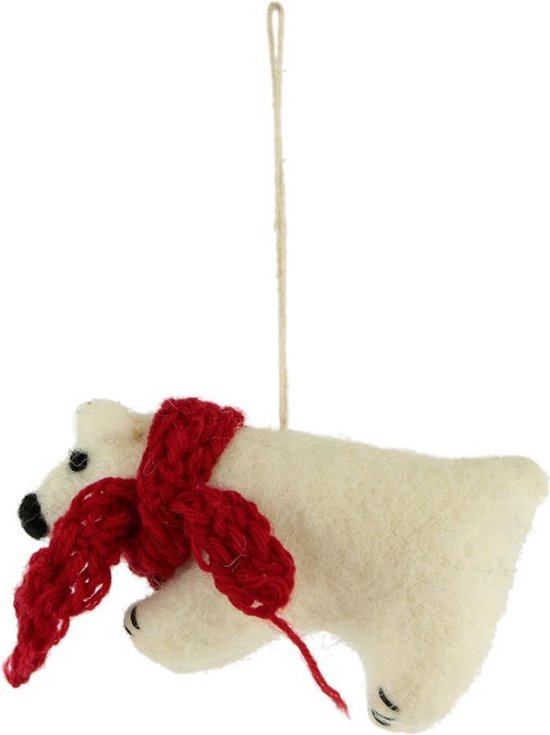 Vilten Hanger IJsbeer (14 x 10 cm) | bol
