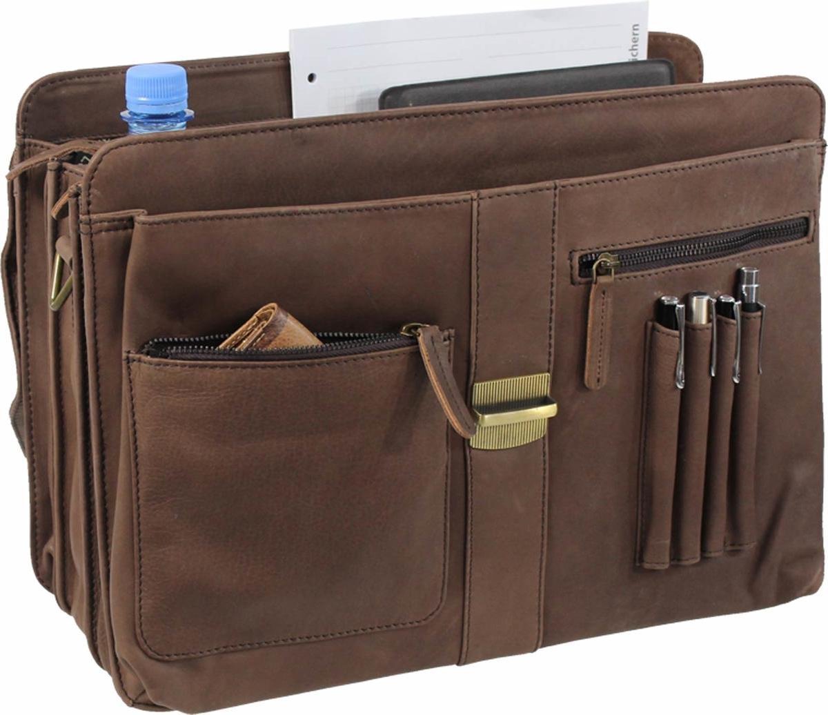 bol.com | Leren Schoudertas - Aktetas | Tas | Unisex | Tassen | Leer ...