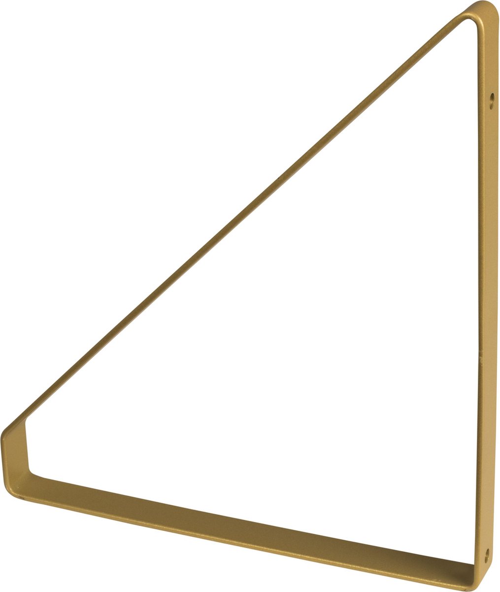 Wandplank set - Naturel Eiken - incl. Stalen Plankdrager Plat - Messing ...