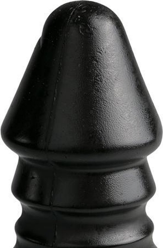Grote Dildo Met Geribbelde Schacht Zwart