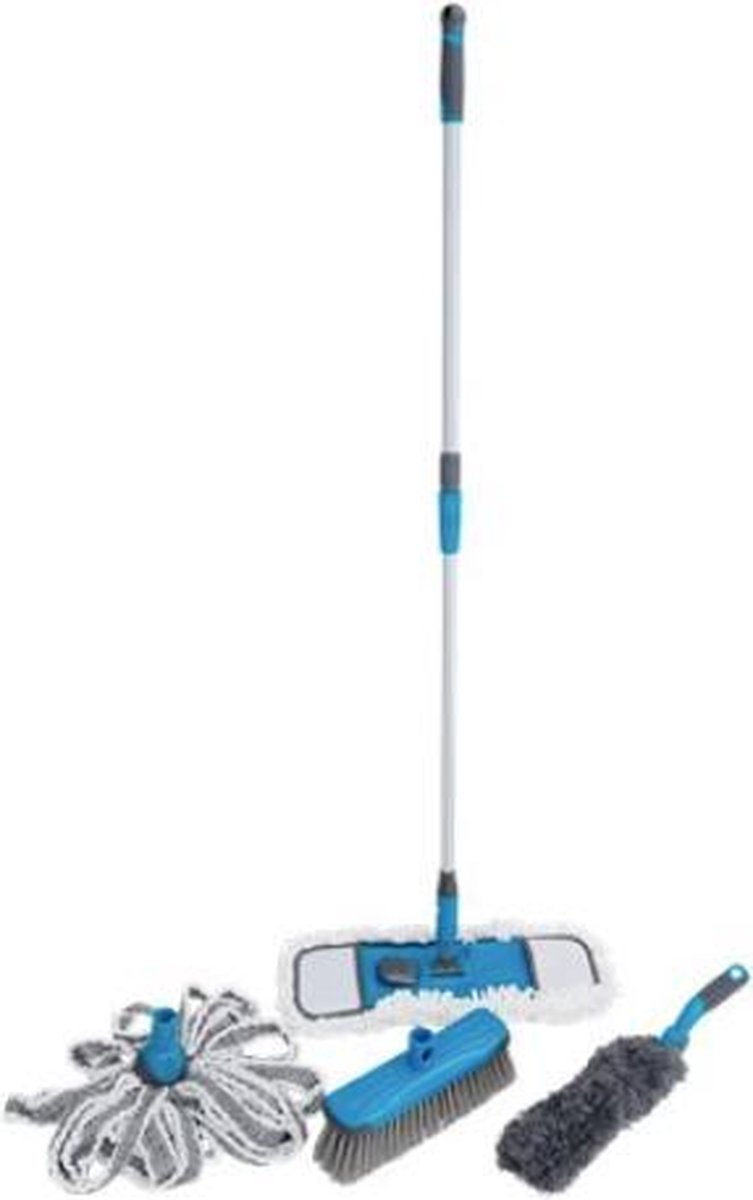 Schoonmaakset - Dweil - Bezem - Mop - Stoffer - Dweil set - 6 delig ...