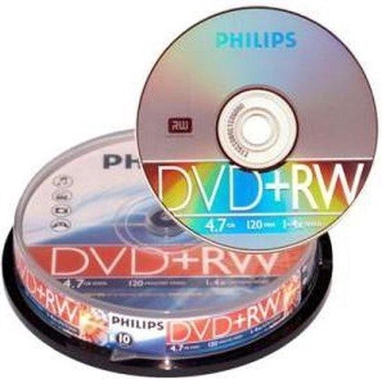 Philips DW4S4B10F - DVD+RW - 4,7GB - Speed 4x - Spindle - 10 stuks | bol