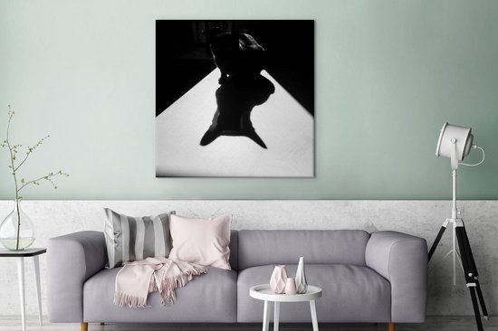 Peintures sur toile - L'ombre du chat ressemble à Batman - 90x90 cm - Décoration murale | bol.com