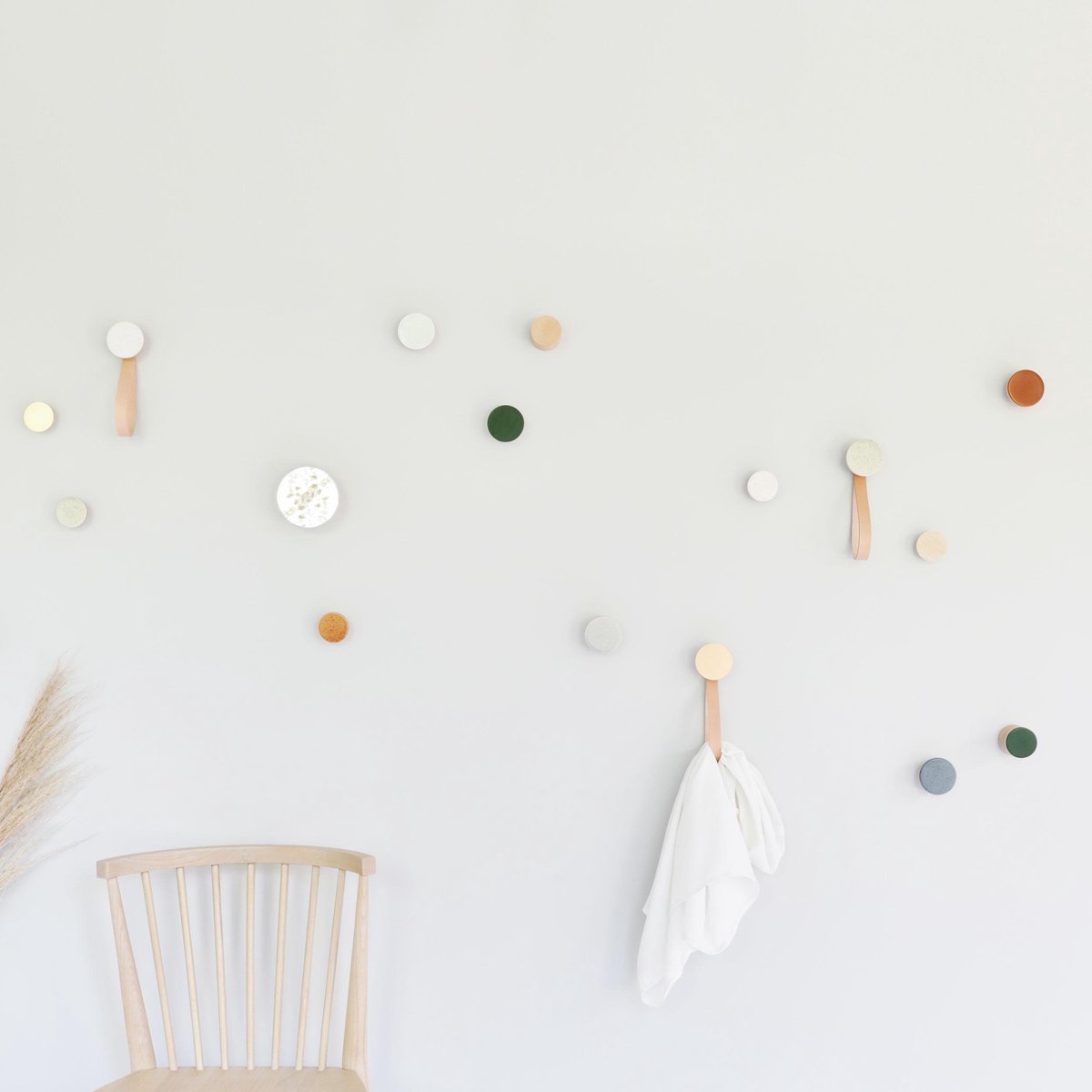 Geometrische Hout & Keramiek Jashaak / Kapstokhaak / Knop - Olijf Groen ...