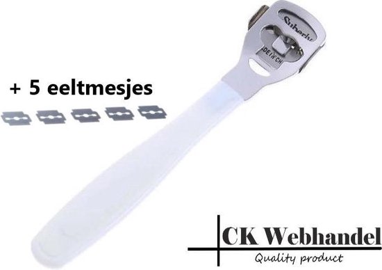 Professionele eeltschraper + 5 eeltmesjes - Eeltschaaf - RVS - Eelt ...