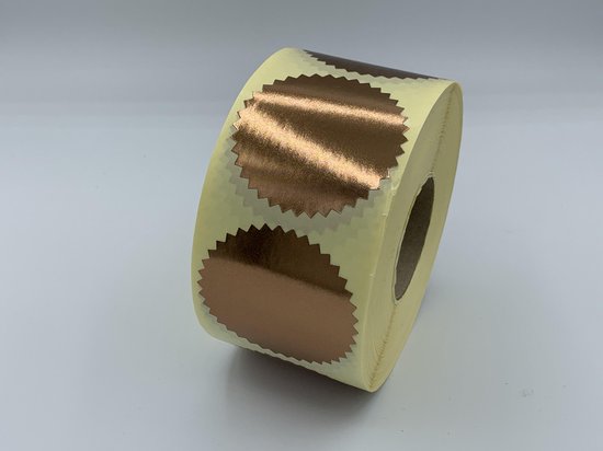 Koperen Sluitsticker|1000 Stuks|Koper|rond 50mm|sterrand|sluitzegel ...