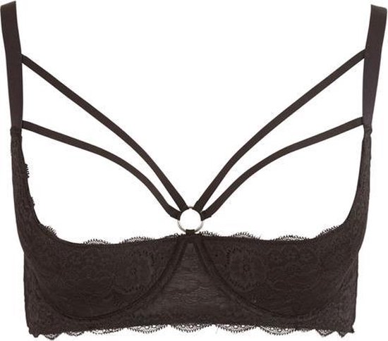 BH quart de bonnet en dentelle - 85 E - Cottelli Collection - Zwart ...