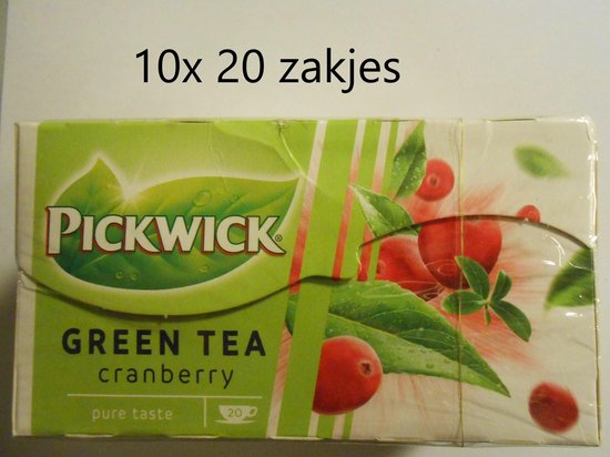 Pickwick - Groene thee Cranberry - multipak 10x 20 zakjes | bol.com