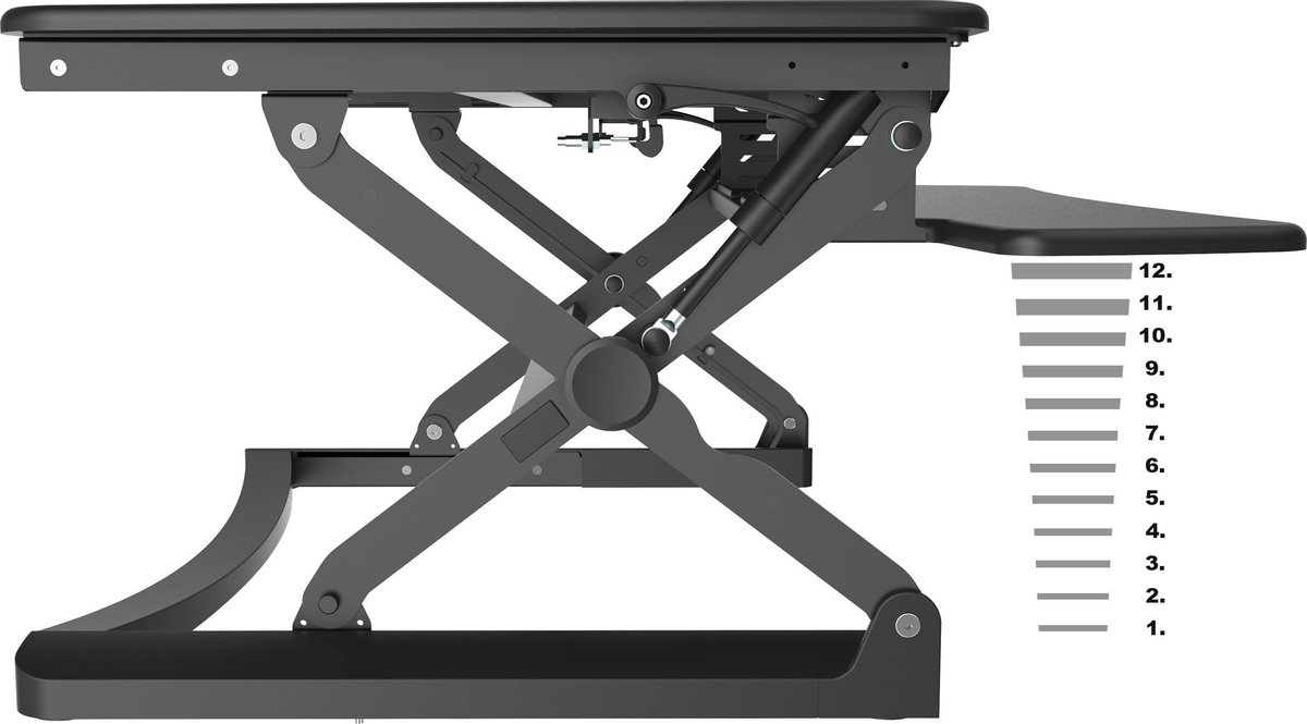 Updesk - Stabureau - Bureau verhoger - XL - Handmatig - Zwart | bol