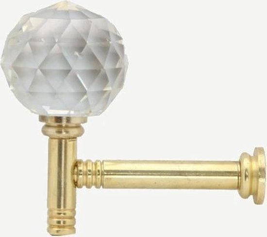 2x Embrasse haak klein met kristal 8 cm - Gold | bol