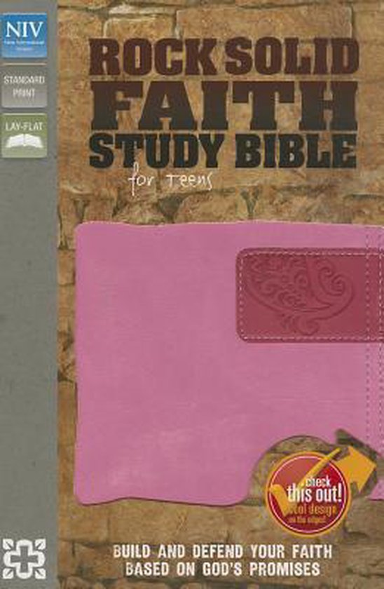 NIV, Rock Solid Faith Study Bible for Teens, Leathersoft, Pink, Printed ...
