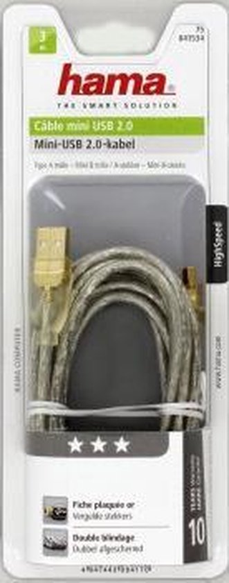 Hama Usb Connection Cable A-Mini B/ 3M | bol.com