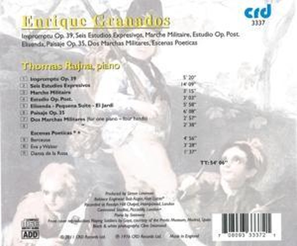Thomas Rajna - Impromptu/6 Estudios Expresivos/Mar, E Granados | CD ...