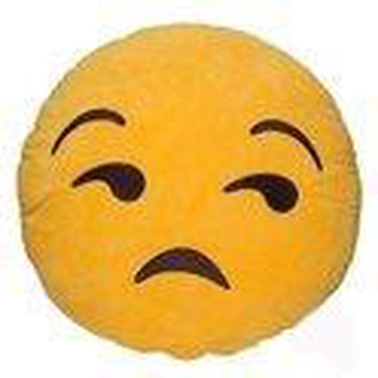Emoji - Emoticon - Smiley - Knuffel- kussen- "verveeld" | bol