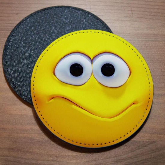 ILOJ onderzetter - Emoticon verward in geel - rond | bol