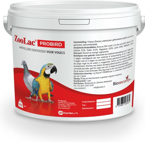 Zoolac PROBIRD 1kg - - Aanvullend diervoeder, voor gebruik bij diverse ...