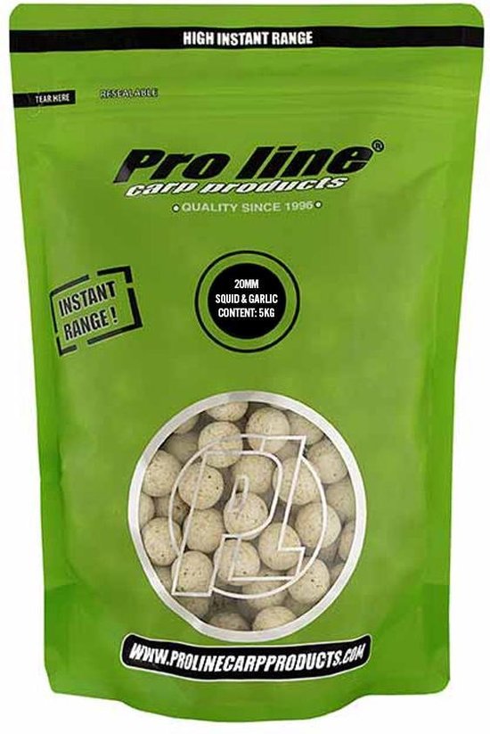Pro Line Squid & Garlic - Boilie - 20mm - 5kg - Wit | bol.com