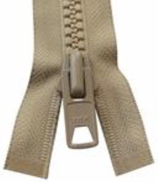 YKK ritssluiting bloktand, 8mm, deelbaar, Beige, 65 cm, per stuk. | bol