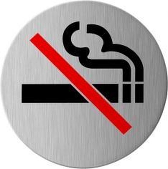 Intersteel Pictogram Rookverbod rond 75mm met 2 boorgaten | bol.com