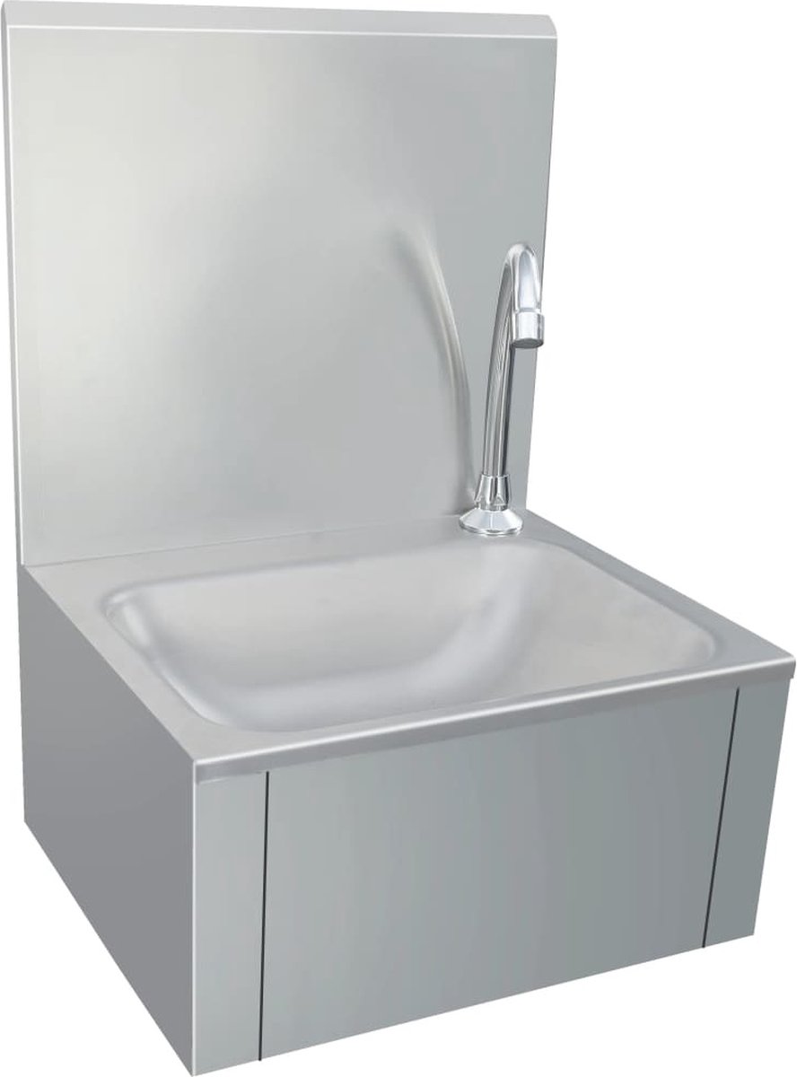 vidaXL Wasbak met kraan en zeepdispenser roestvrij staal | bol.com