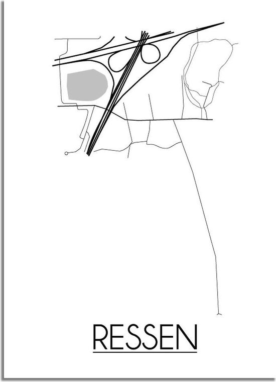 Ressen Plattegrond poster A2 poster (42x59,4cm) - DesignClaudShop | bol.com