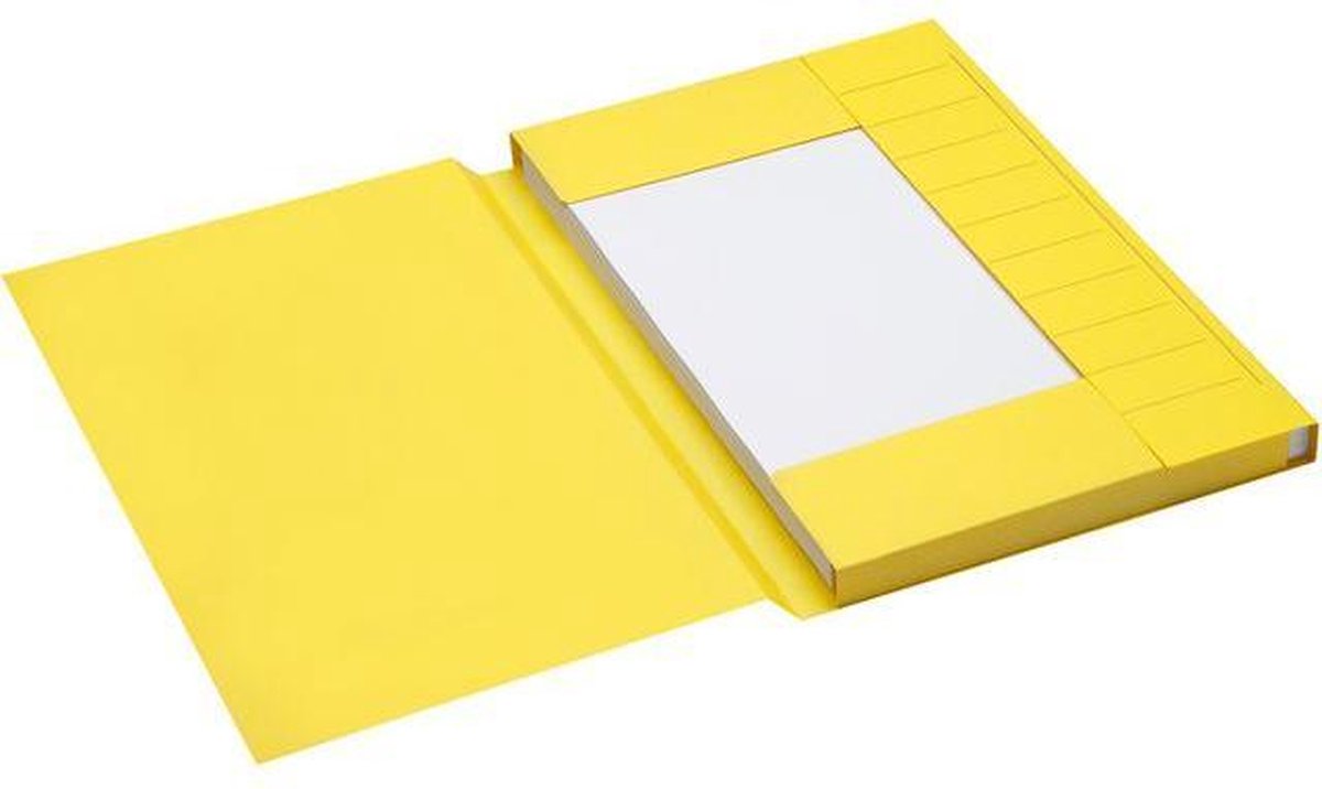 Dossiermap Secolor folio 3 kleppen 225gr geel | 25 stuks | 25 stuks ...