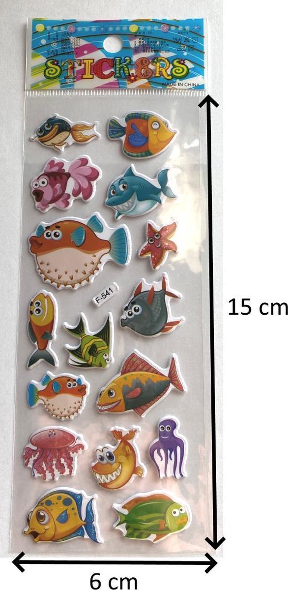 160+ Stickers Vissen - 12 Stickervellen Vissen - Verschillende Sets - Vissen Stickers... | bol