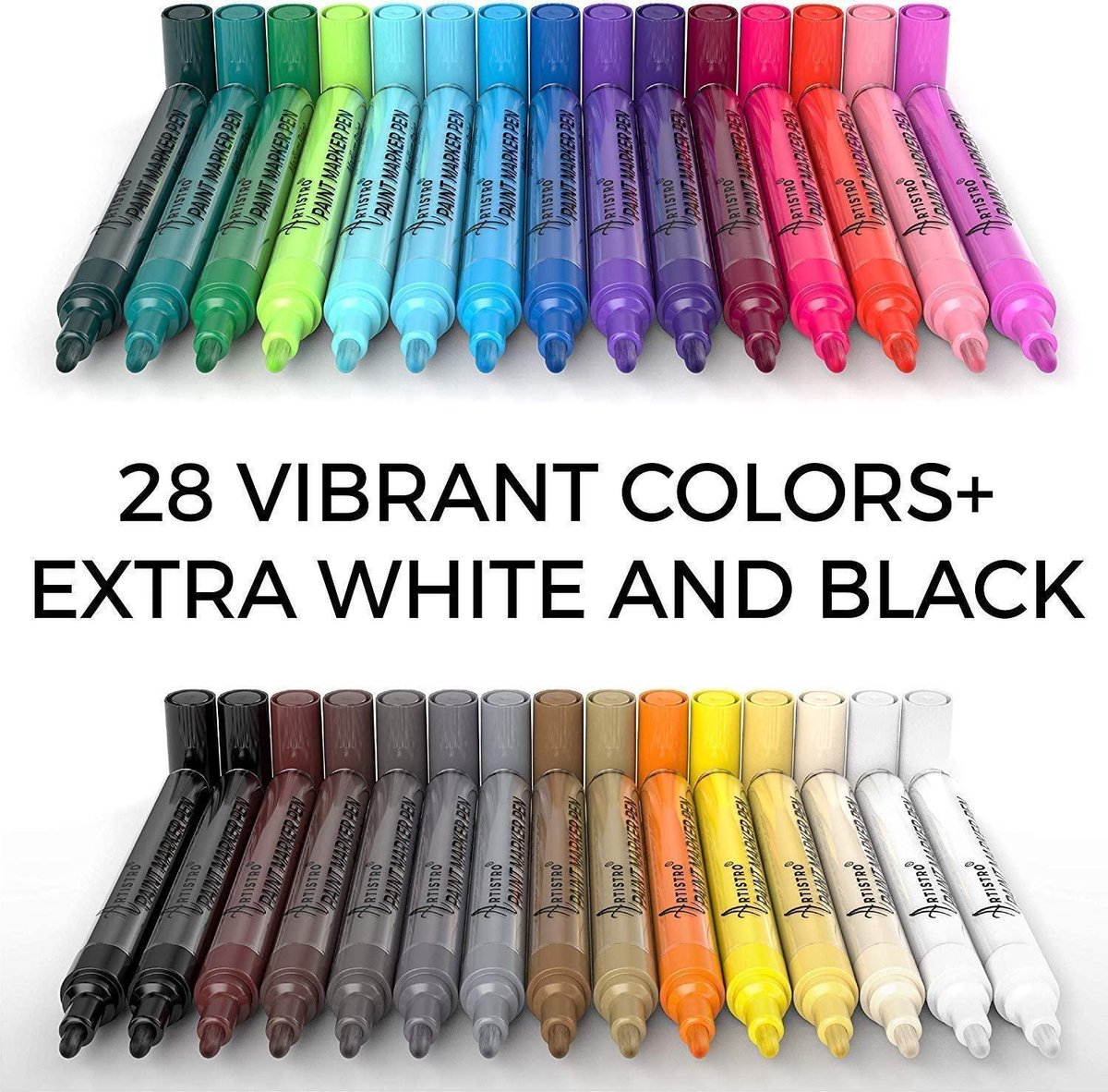 Artistro® Acryl stiften - XL set met 30 kleuren - Acrylverf stiften ...
