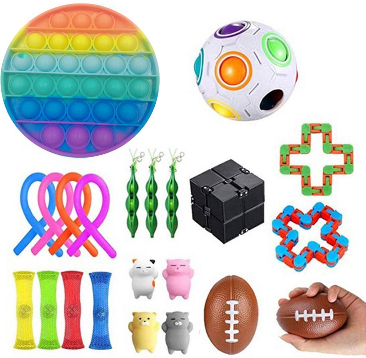 Fidget toys pakket | regenboog pop it | Fidget toys package set ...