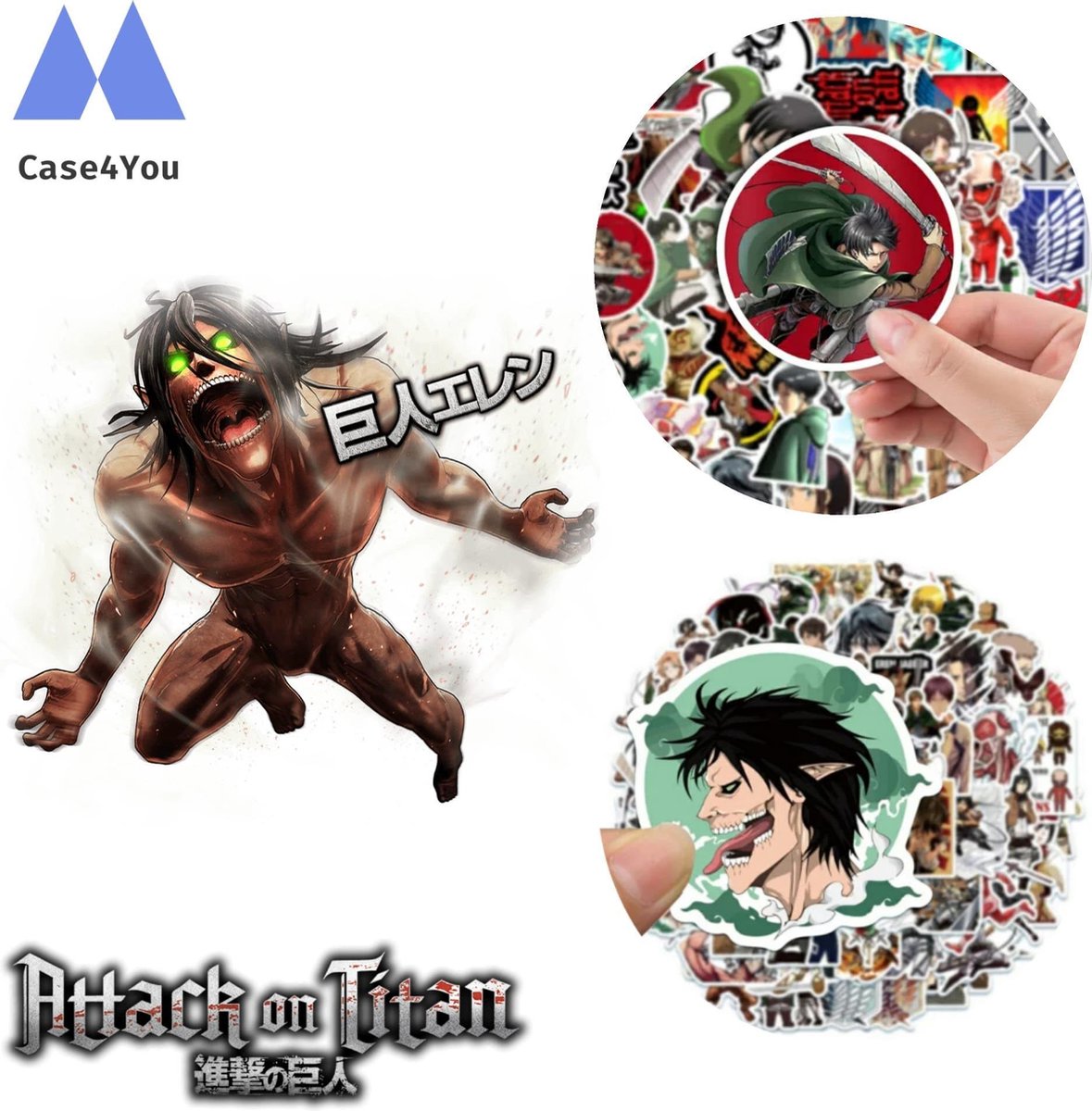 Attack On Titan Stickers | 50x stuks - Anime stickers - Vinyl Stickers ...