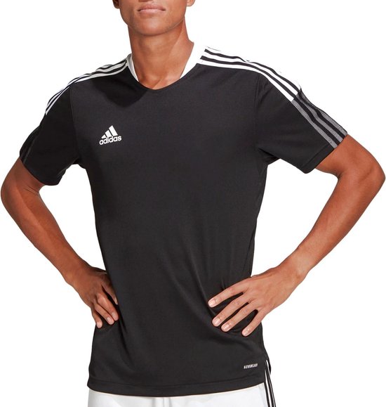 adidas Tiro 21 Sportshirt - Maat XL - Mannen - Zwart/Wit | bol.com