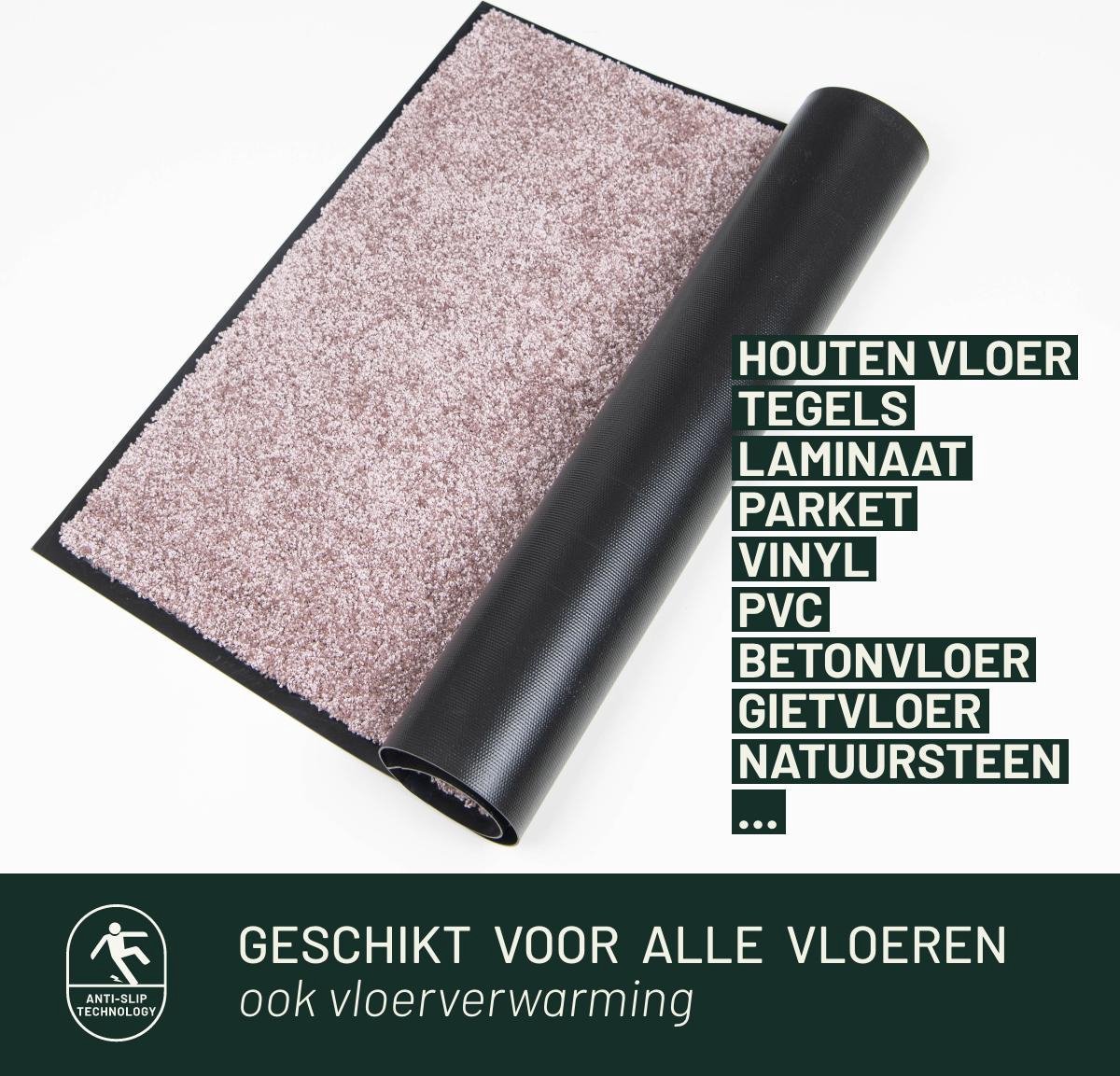 Deurmat Studio M - OPTICLEAN - Droogloopmat binnen - 60X80 cm - Roze ...