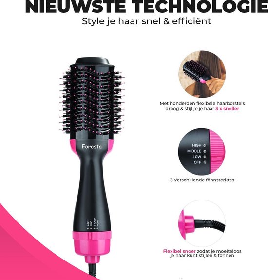 Foresta Magic Brush 3-in-1 Föhnborstel - Ronde Borstel - Fohn Borstel ...