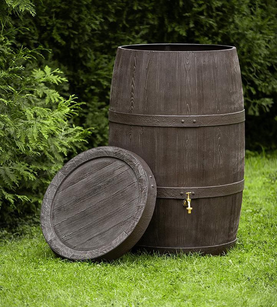 Regenton 500L Woody XL vat | Houteffect | Whiskey vat | Kunststof ton ...
