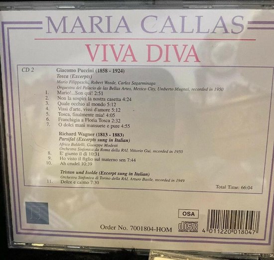 Viva Diva, Vol. 2, Maria Callas | CD (album) | Muziek | bol