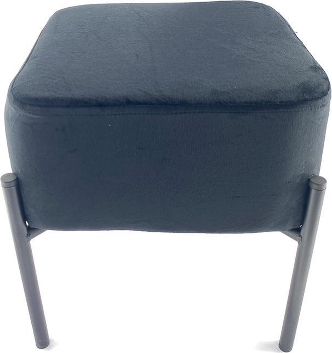 bol.com | WDMT™ Velvet Poef vierkant 30 x 30 x 33 | zwart | wonen ...