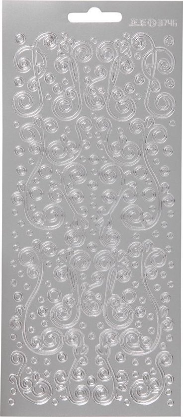 Stickers. swirl. 10x23 cm. zilver. 1 vel | bol.com