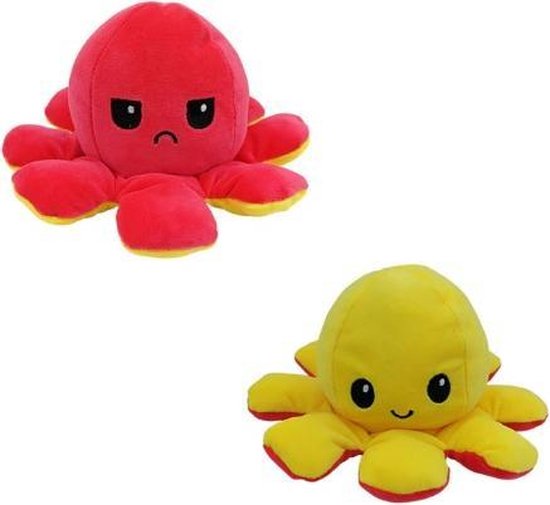 Octopus knuffel - Omkeerbaar Mood Knuffel - Mood Octopus - Zachte ...
