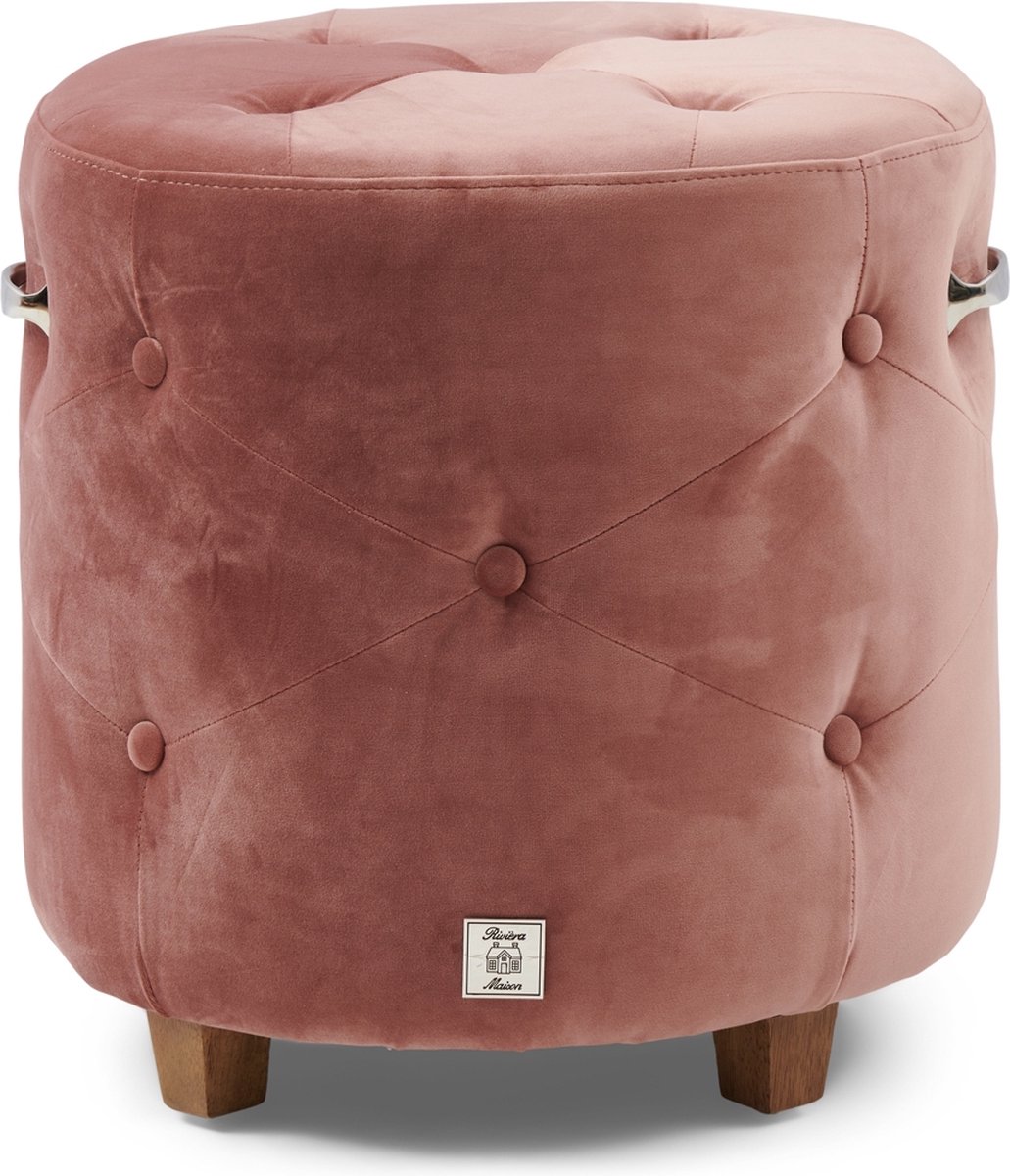 Riviera Maison Poef Rond - Bowery - Roze | bol.com