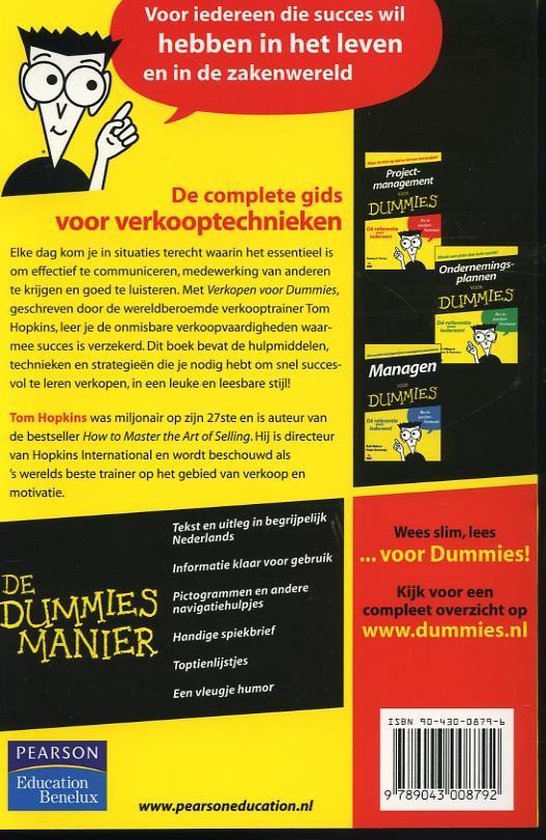 Voor Dummies - Verkopen voor Dummies, Tom Hopkins | 9789043008792 ...