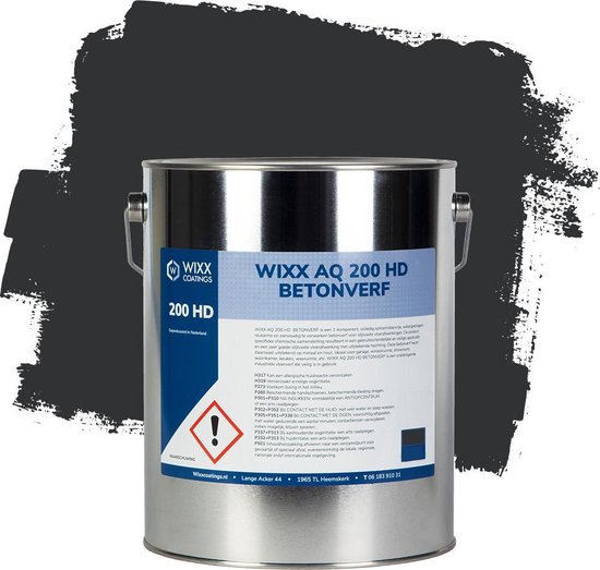 Wixx AQ 200 HD Betonverf RAL 7021 Zwart Grijs | 5 liter | bol